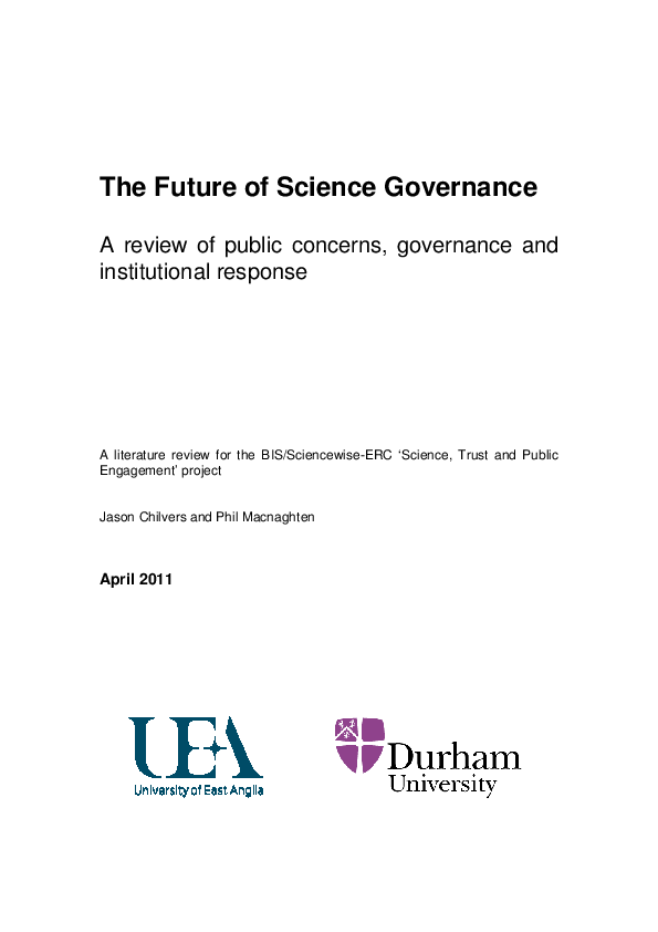 (PDF) The Future of Science Governance