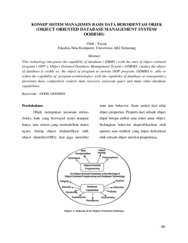 (PDF) Konsep Sistem Manajemen Basis Data Berorientasi Objek (Object Oriented Database Management ...