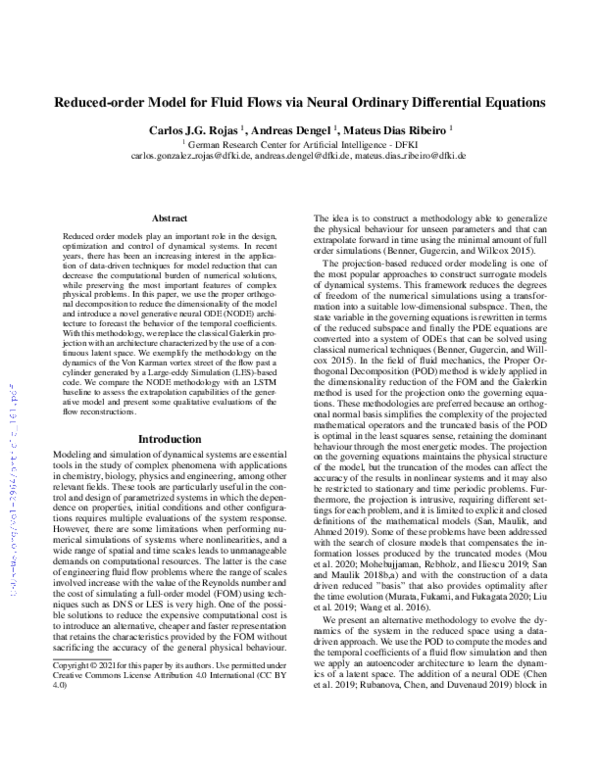 (PDF) Reduced-order Model for Fluid Flows via Neural Ordinary ...