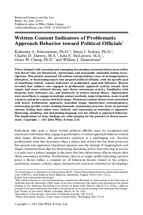 (PDF) Written content indicators of problematic approach behavior ...
