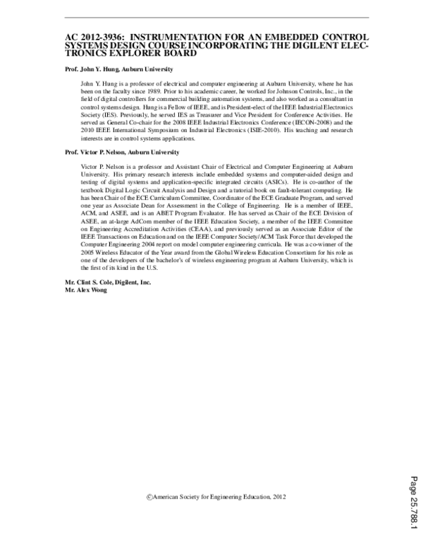 (PDF) Instrumentation for an Embedded Control Systems Design Course ...