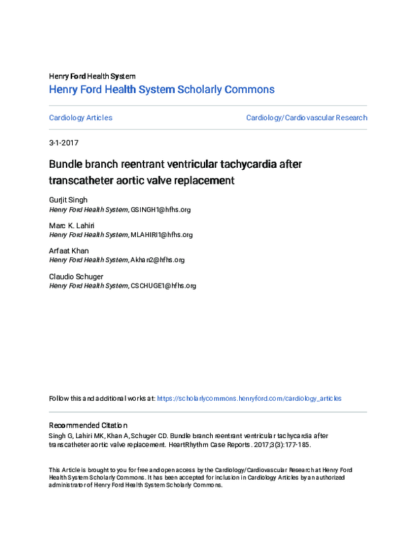 (PDF) Bundle branch reentrant ventricular tachycardia after ...