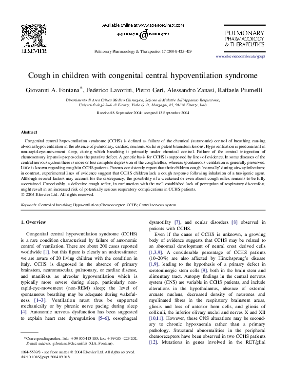 (PDF) Cough in children with congenital central hypoventilation ...