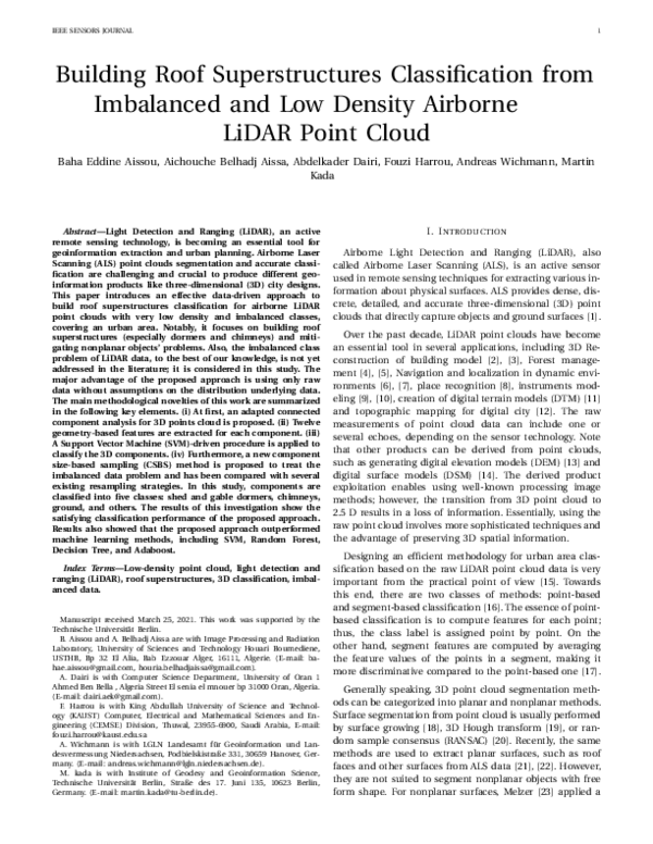 (PDF) Building Roof Superstructures Classification from Imbalanced and Low Density Airborne ...