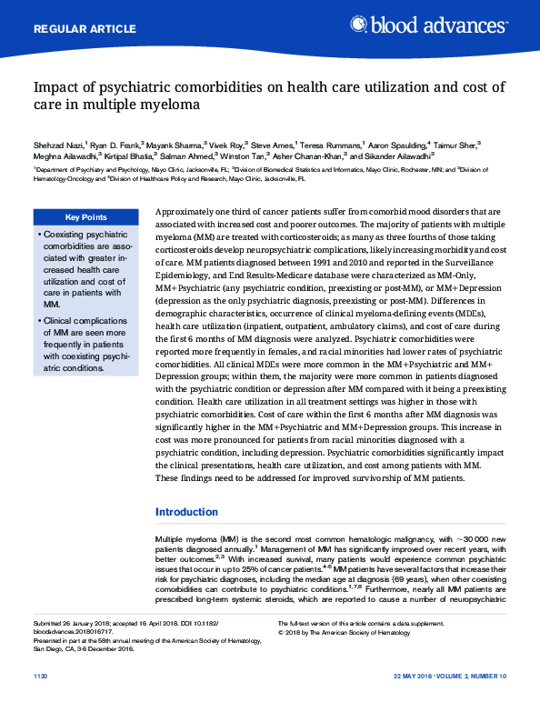 (PDF) Impact of psychiatric comorbidities on health care utilization ...