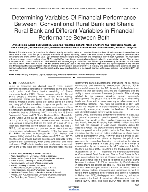 (PDF) Determining Variables Of Financial Performance Between ...