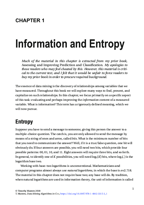 (PDF) Information and Entropy