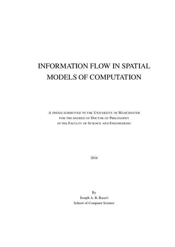 (PDF) Information flow in spatial models of computation