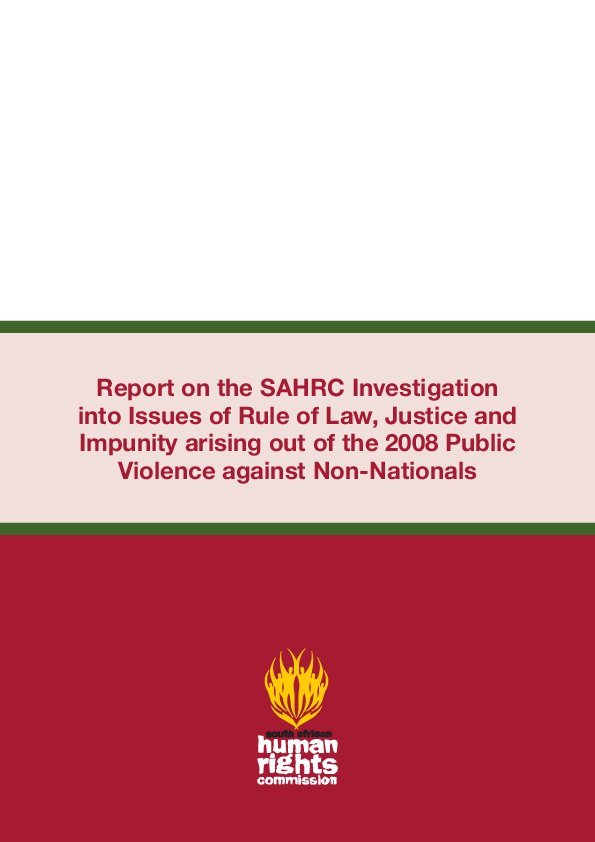 (PDF) Report on the SAHRC Investigation into Issues of Rule of Law ...