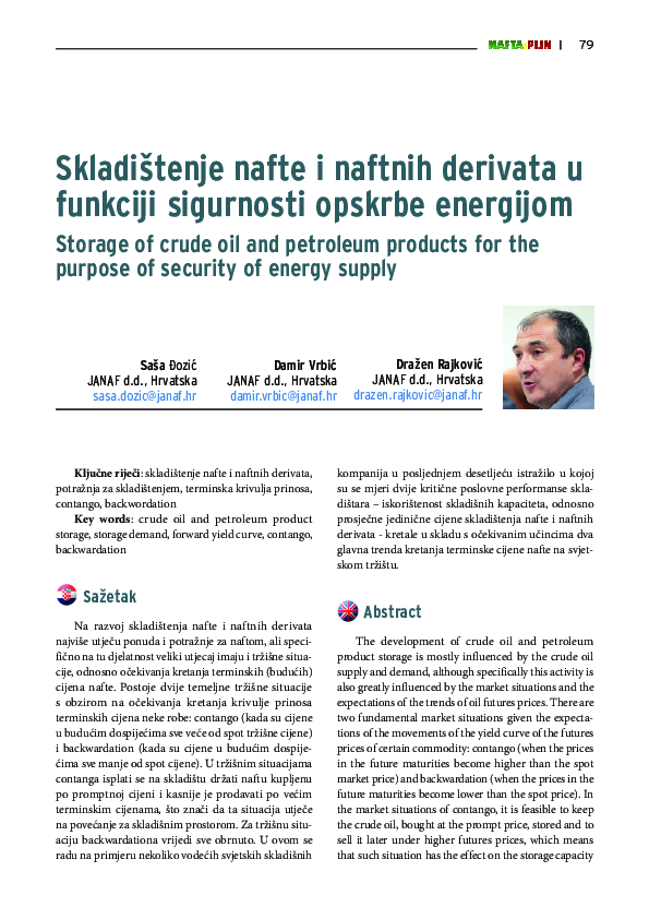 (PDF) Skladištenje nafte i naftnih derivata u funkciji sigurnosti ...