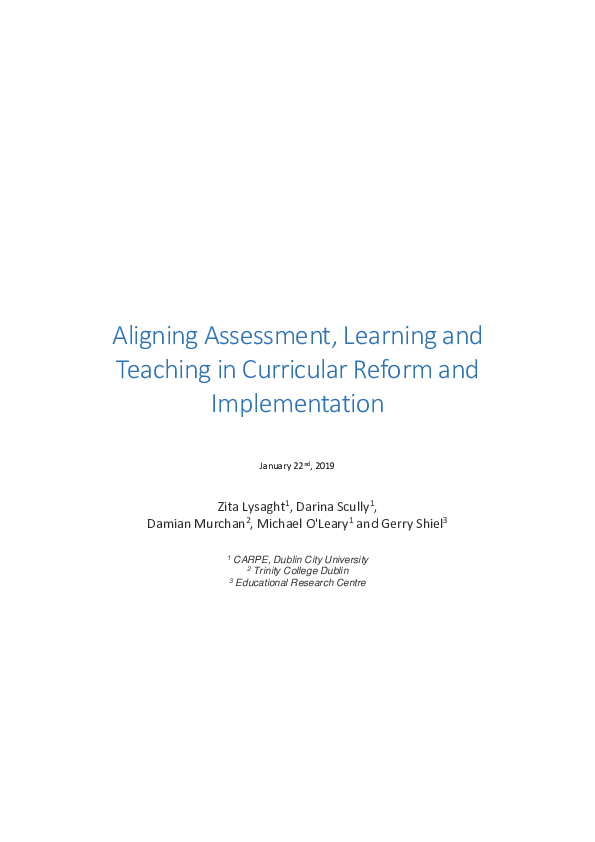 (PDF) Aligning assessment, learning and teaching in curricular reform ...