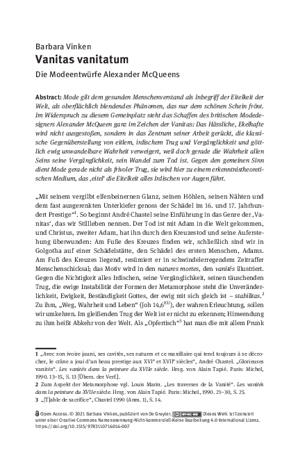 (PDF) Vanitas vanitatum | Barbara Vinken - Academia.edu