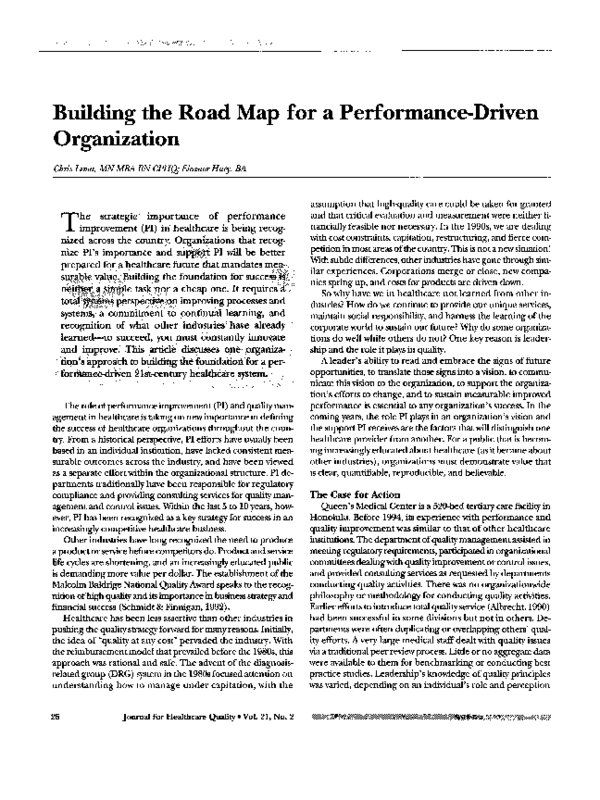 (PDF) Building the Road Map for a Performance-Driven Organization