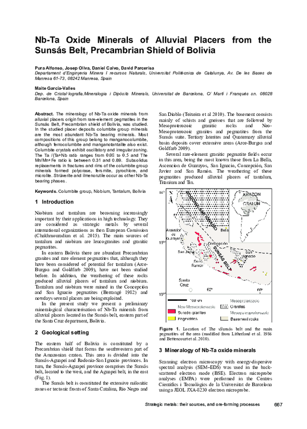 (PDF) Nb-Ta oxide minerals of alluvial placers from the Sunsás belt, precambrian shield of Bolivia