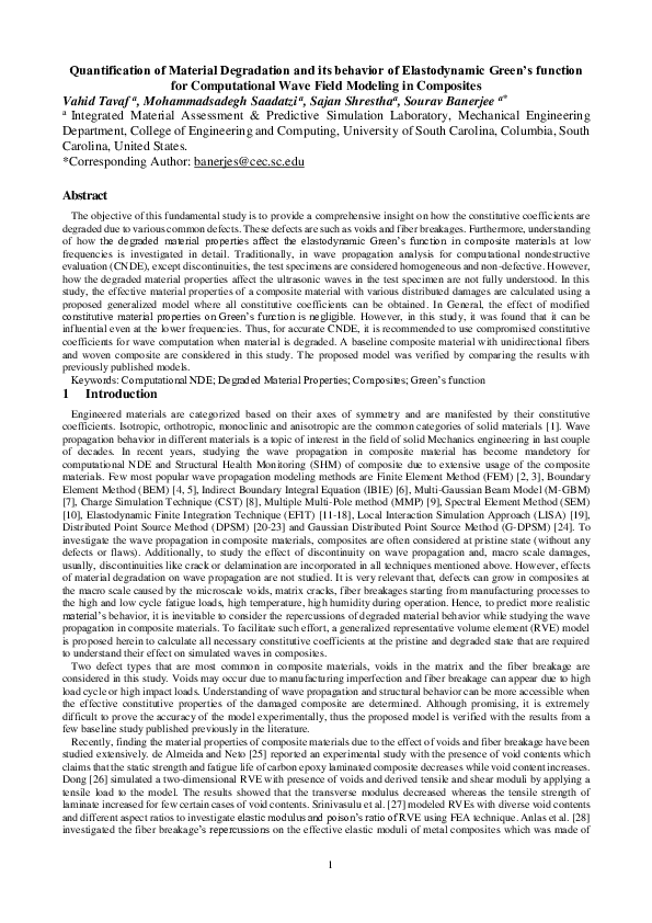 (PDF) Quantification of material degradation and its behavior of elastodynamic Green’s function ...