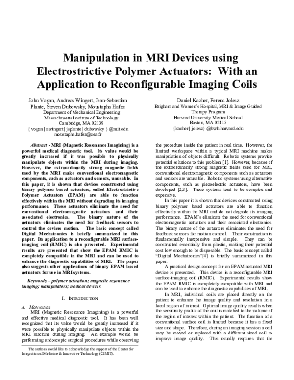 (PDF) Manipulation in MRI devices using electrostrictive polymer ...