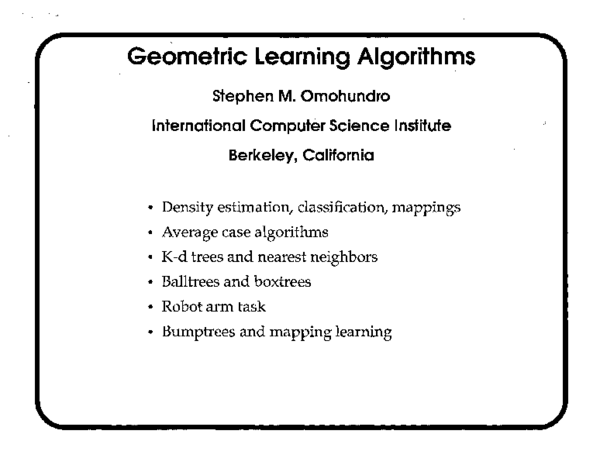 (PDF) Geometric learning algorithms | Steve Omohundro - Academia.edu (PDF) Geometric learning algorithms | Steve Omohundro - Academia.edu
