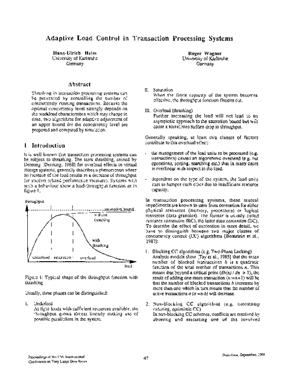 (PDF) Adaptive Load Control in Transaction Processing Systems
