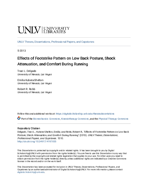 (PDF) Effects of Footstrike Pattern on Low Back Posture, Shock Attenuation, and Comfort During ...