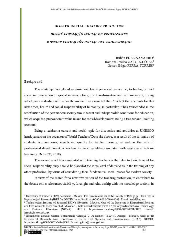 (PDF) Dossier Initial Teacher Education