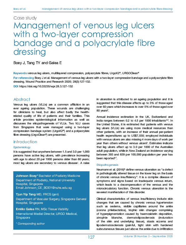 (PDF) Management of venous leg ulcers with a two-layer compression ...