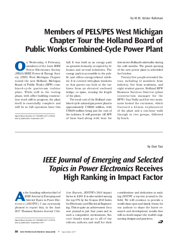 (PDF) IEEE?Journal of Emerging and Selected Topics in Power Electronics Receives High Ranking in ...