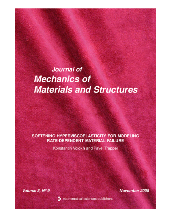 (PDF) Softening Hyperviscoelasticity for Modeling Rate-Dependent Material Failure