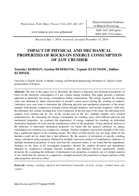 (PDF) 2015, 461−475 Physicochemical Problems of Mineral Processing