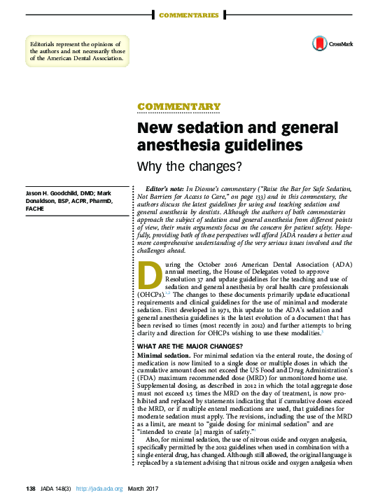 (PDF) New sedation and general anesthesia guidelines