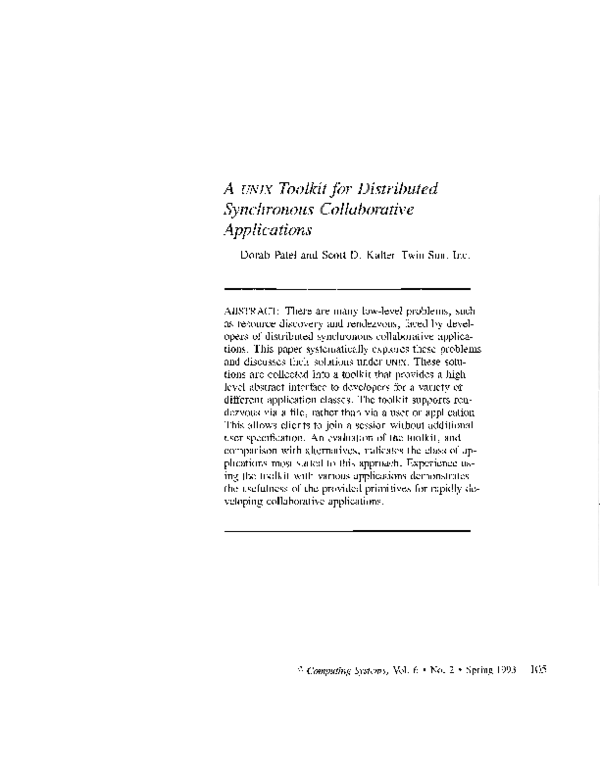 (PDF) A uwtx Toolkit for Disîributed Sy nc hronous C ollab orativ e ...