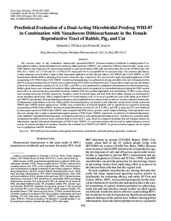 (PDF) Preclinical evaluation of a dual-acting microbicidal prodrug WHI ...