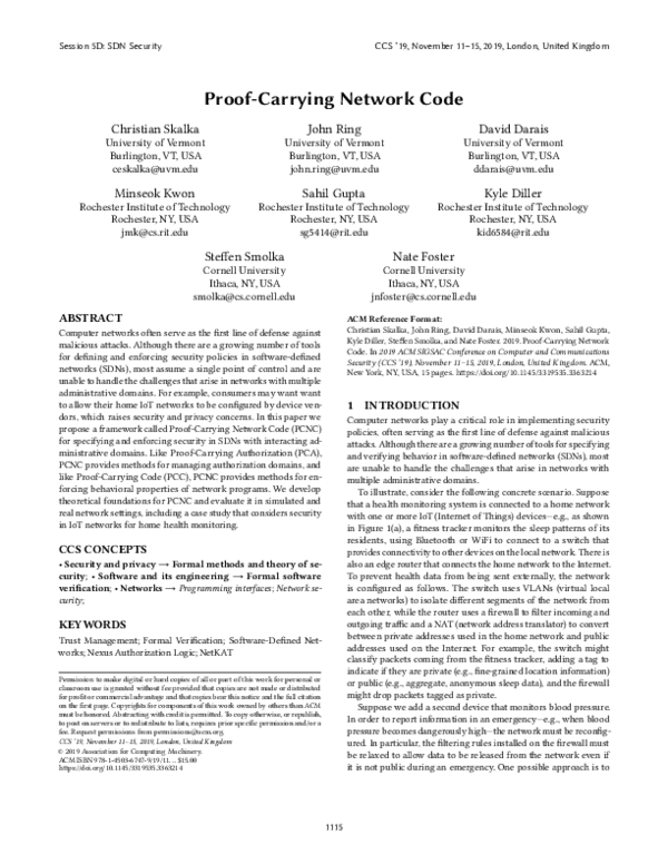 (PDF) Proof-Carrying Network Code