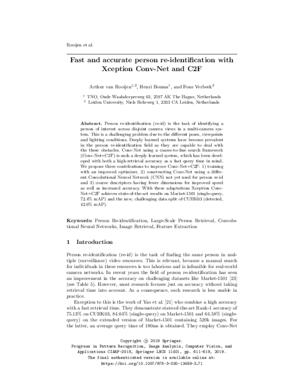 (PDF) Fast and accurate person re-identification with Xception Conv-Net ...