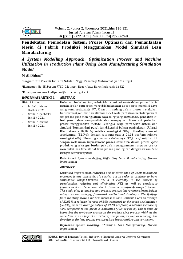 (PDF) A System Modelling Approach Optimization Process and Machine ...