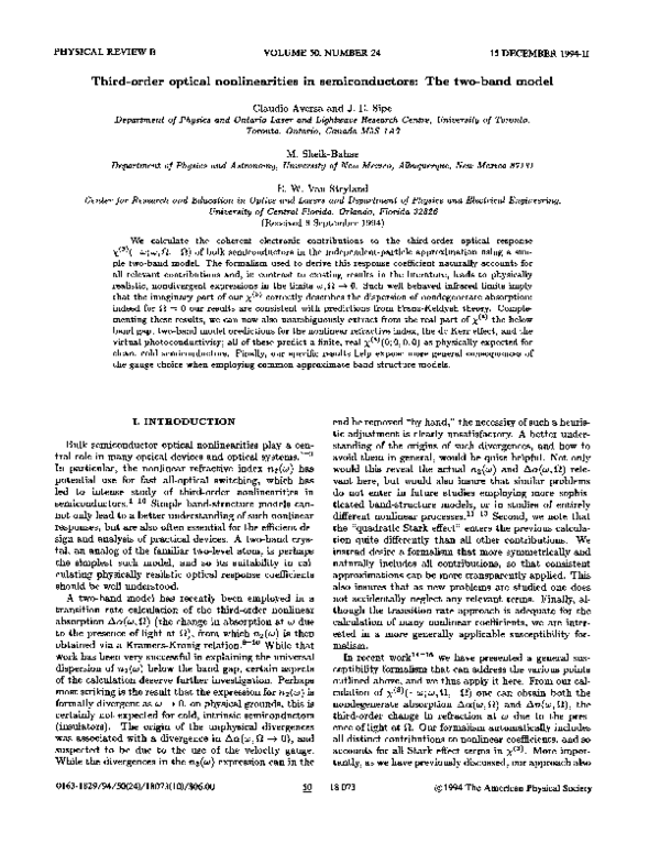 (PDF) Third-order optical nonlinearities in semiconductor microstructures