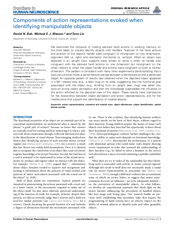 (PDF) Components of action representations evoked when identifying ...