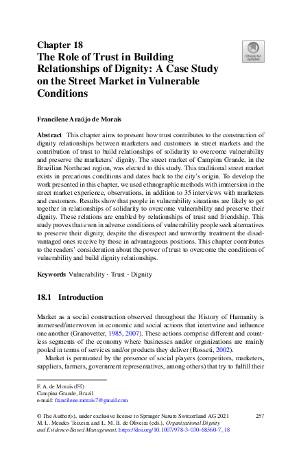 (PDF) The Role of Trust in Building Relationships of Dignity: A Case Study on the Street Market ...