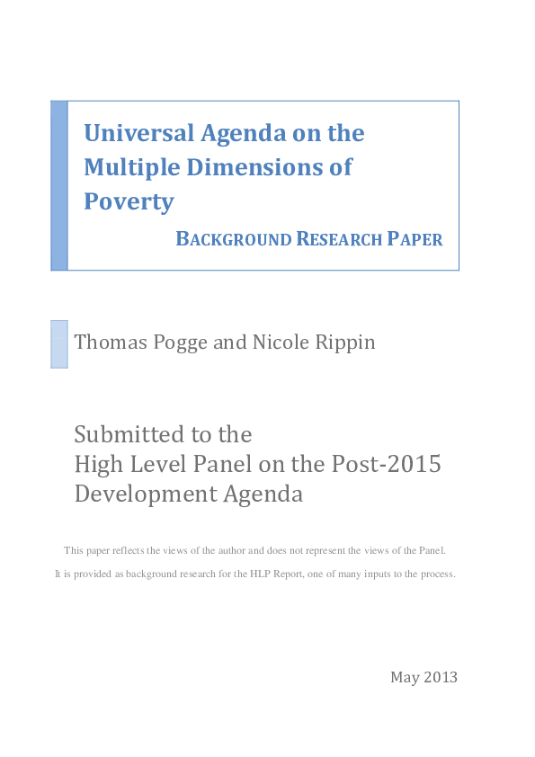 (PDF) Dimensions of Poverty Background Research Paper for the Report of ...