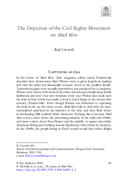 (PDF) The Depiction of the Civil Rights Movement on Mad Men