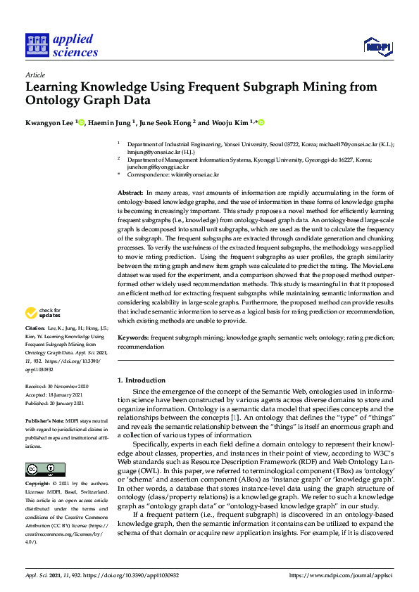 Pdf Learning Knowledge Using Frequent Subgraph Mining From Ontology Graph Data 1442