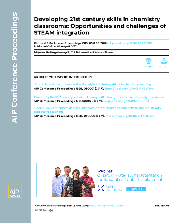 (PDF) Developing 21st century skills in chemistry classrooms ...