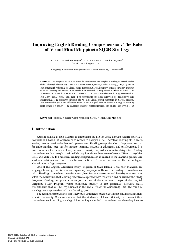 (PDF) Improving English Reading Comprehension: The Role of Visual Mind ...