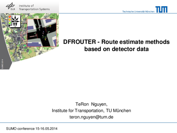 (PDF) DFROUTER - Route estimate methods based on detector data