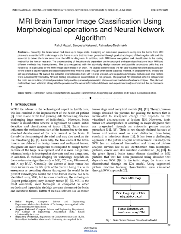 (PDF) MRI Brain Tumor Image Classification Using Morphological operations and Neural Network ...