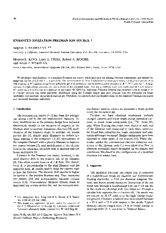 (PDF) Enhanced ionization freeman ion source