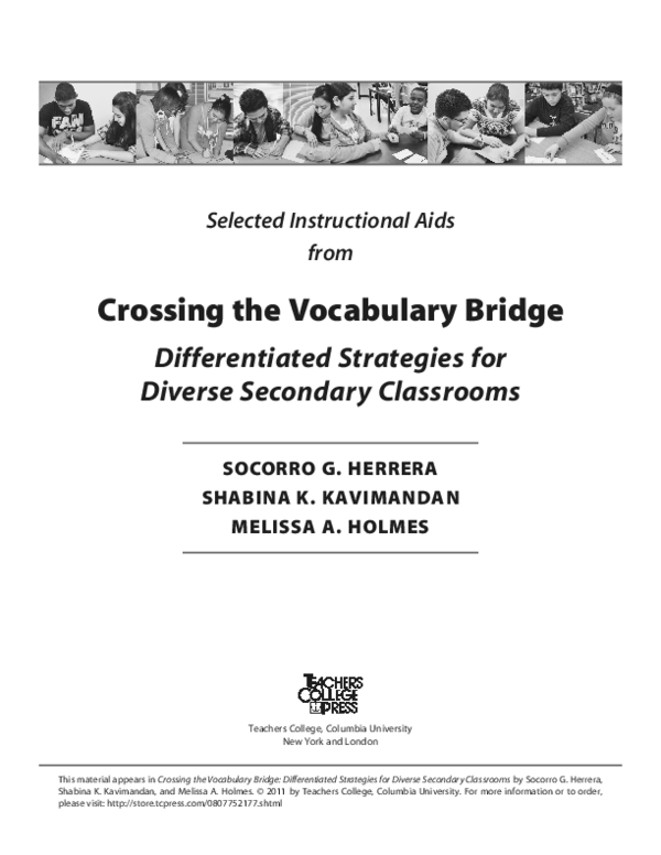 (PDF) Crossing the Vocabulary Bridge: Differentiated Strategies for ...
