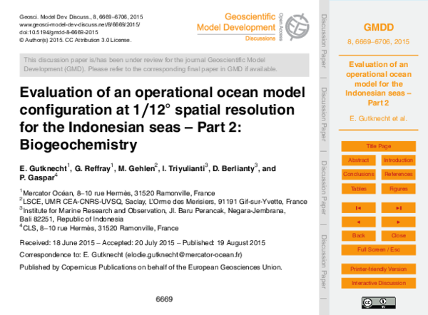 Pdf Evaluation Of An Operational Ocean Model Configuration At 1 12° Spatial Resolution For The