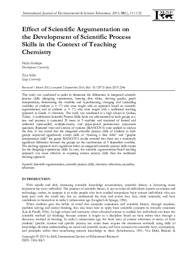 (PDF) Effect of Scientific Argumentation on the Development of ...