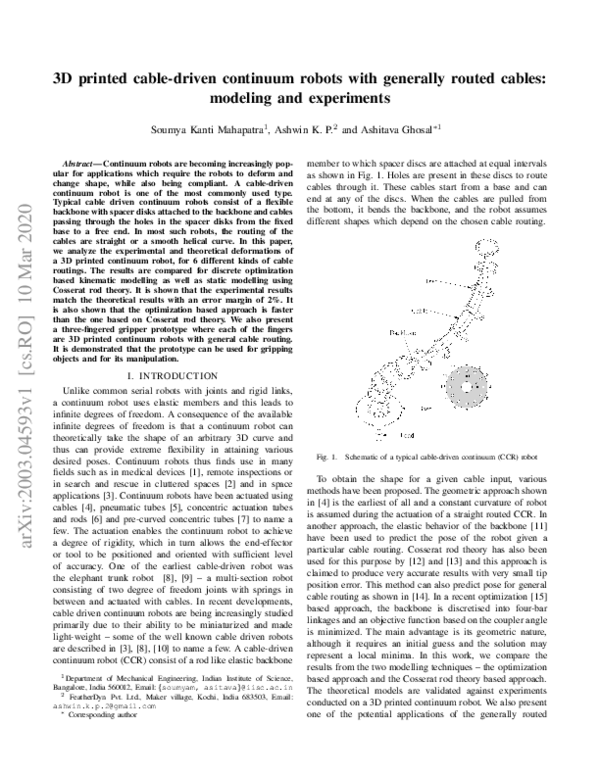 (PDF) 3D printed cable-driven continuum robots with generally routed ...