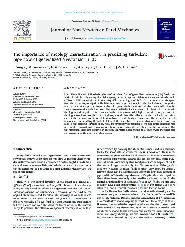 (PDF) The importance of rheology characterization in predicting ...